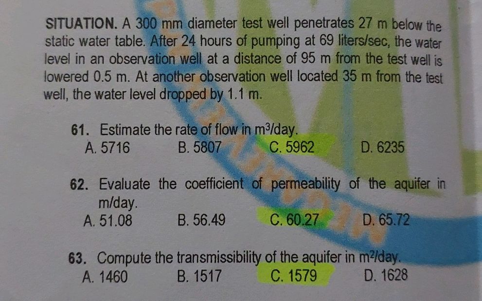 SITUATION. A 300 mm diameter test well | StudyX