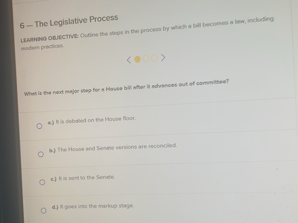 6- The Legislative Process LEARNING | StudyX