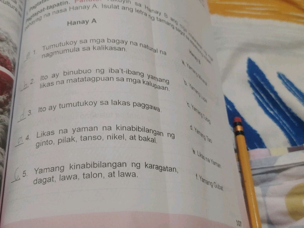 sa Hanay 8 ngtan ang? Hanay A 1. Tumutukoy | StudyX