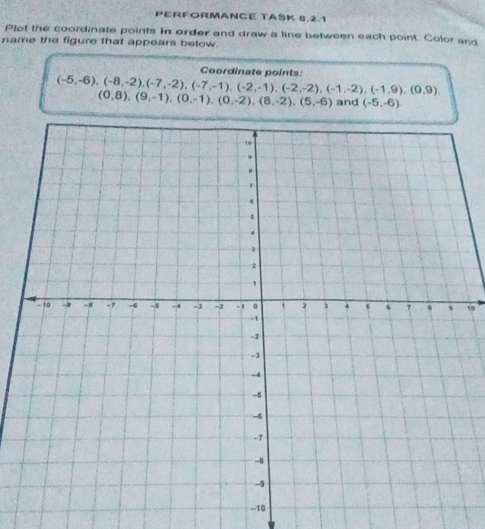 Plot the coordinate points in order and draw | StudyX