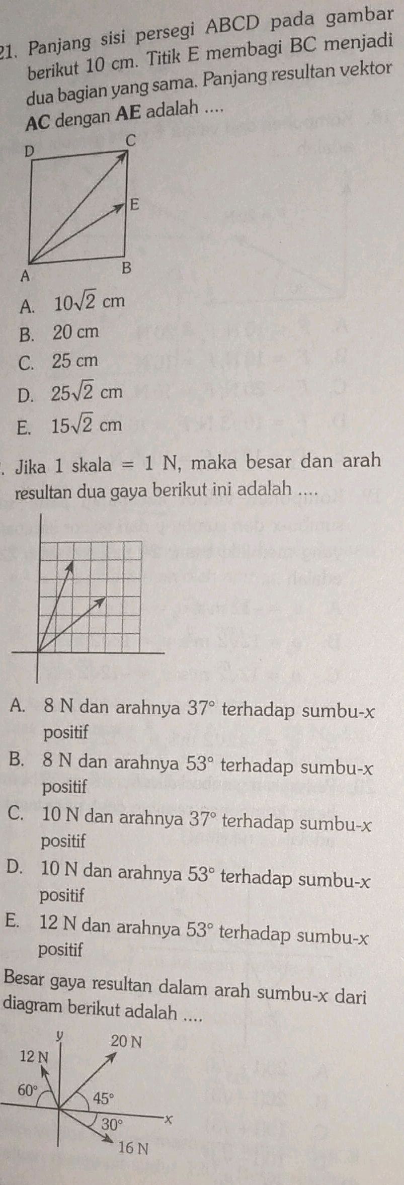 21. Panjang sisi persegi ABCD pada gambar | StudyX