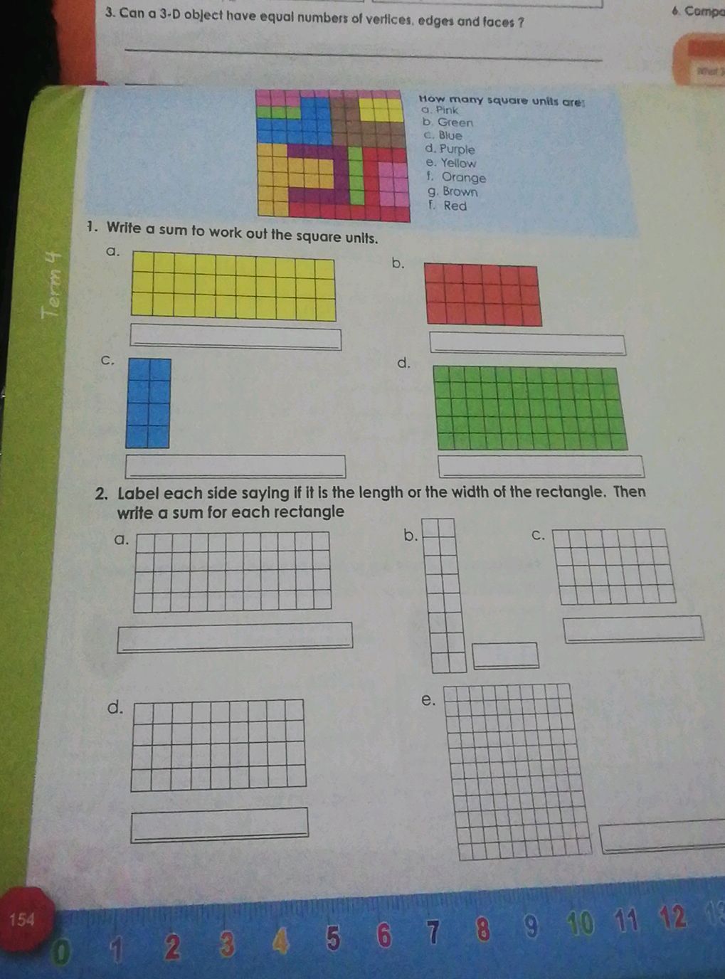 1. Write a sum to work out the square units. | StudyX