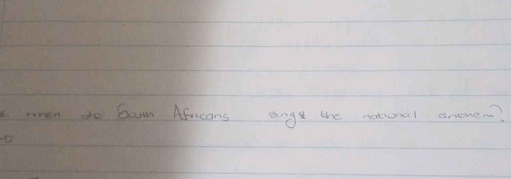 6. then do Gurn Africans sings the national | StudyX