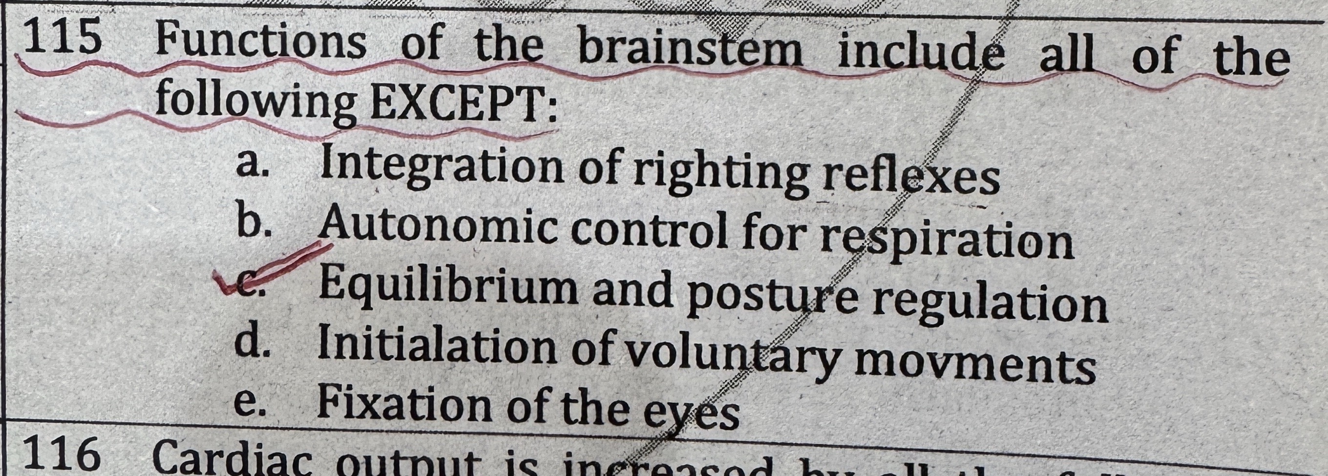 115 Functions of the brainstem include all | StudyX