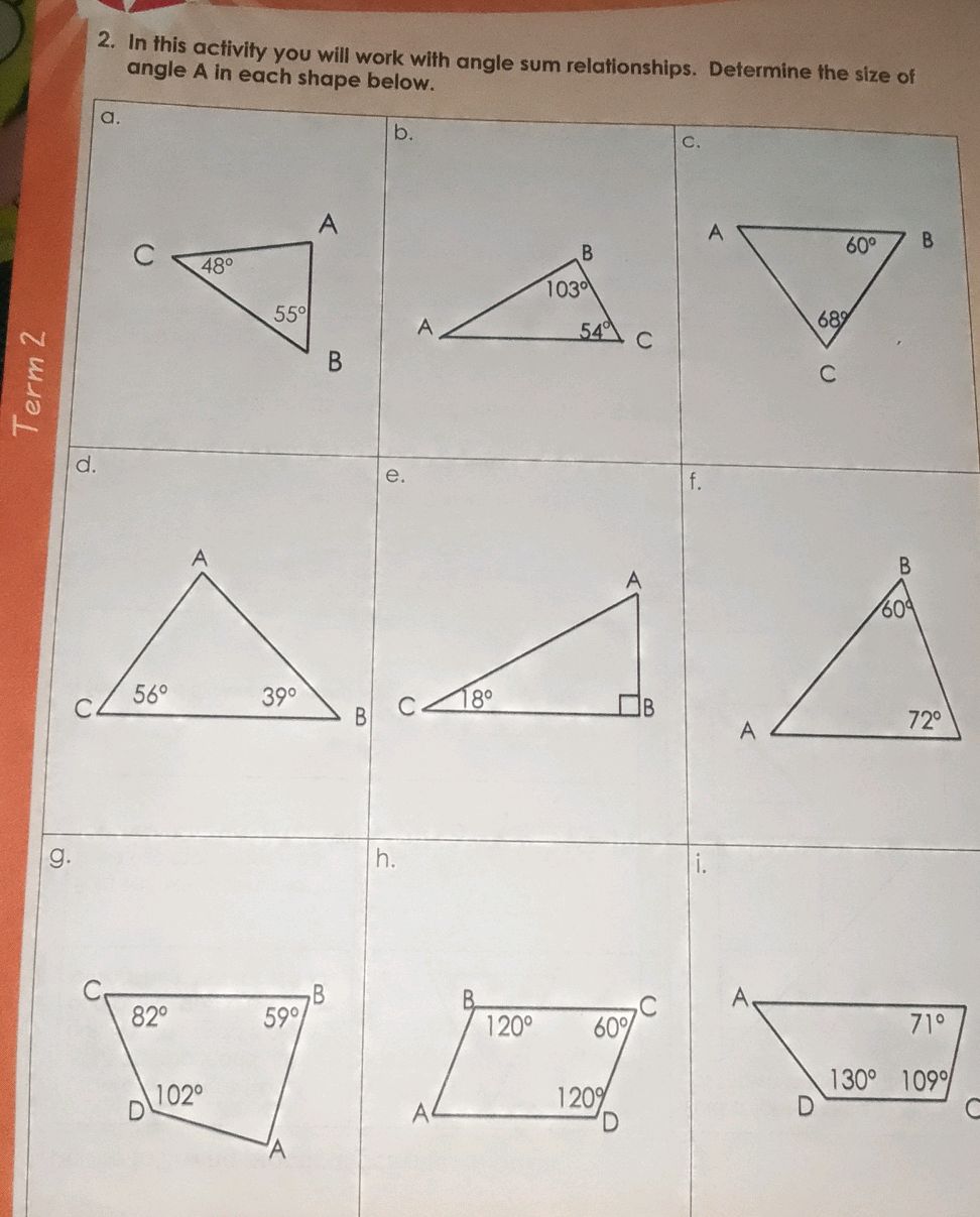 2. In this activity you will work with angle | StudyX