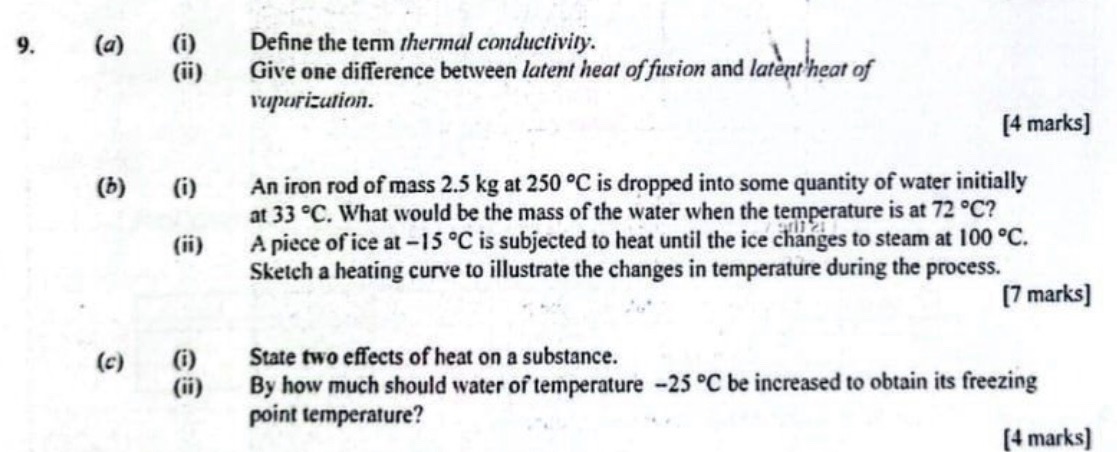 9. (a) (i) Define the term thermal | StudyX