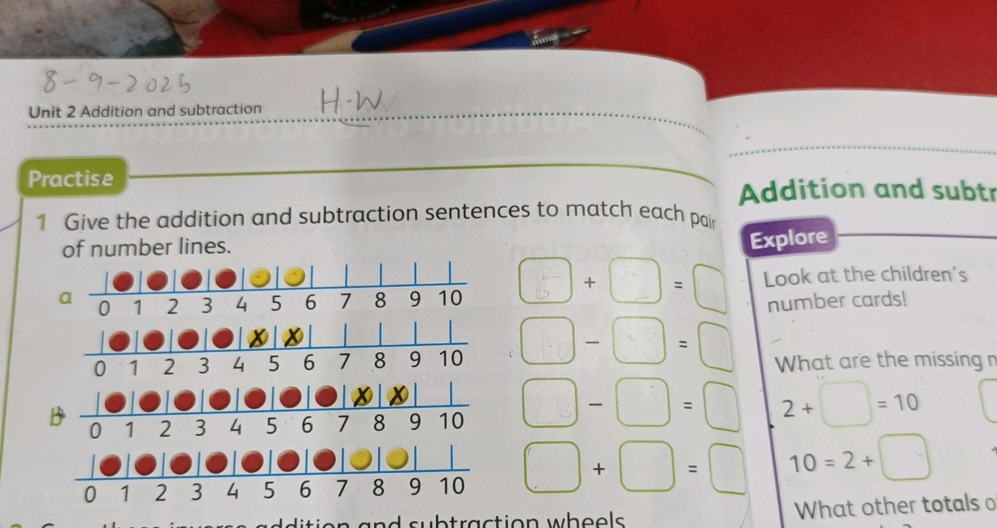 8-9-2025 Unit 2 Addition and subtraction H-W | StudyX