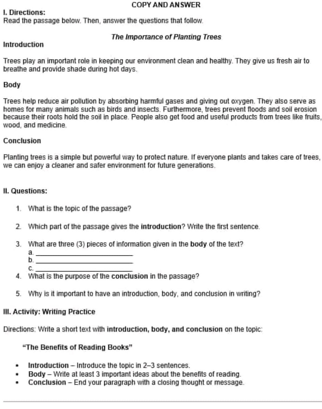 COPY AND ANSWER Read the passage below. | StudyX