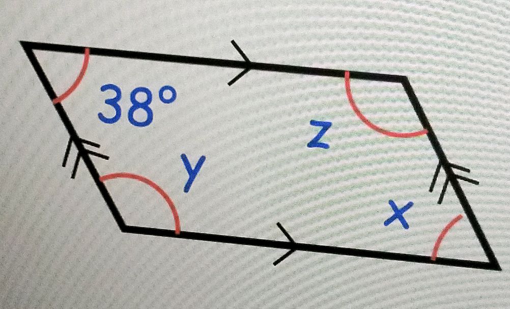 The image shows a parallelogram with angles | StudyX