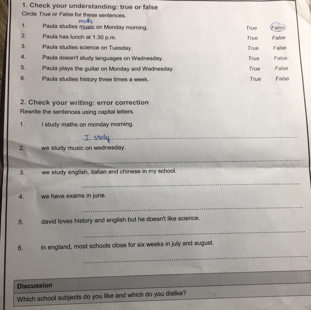 1. Check your understanding: true or false | StudyX