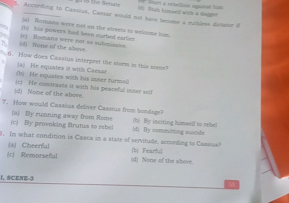 the Senate 5. According to Cassius, Cacesar | StudyX