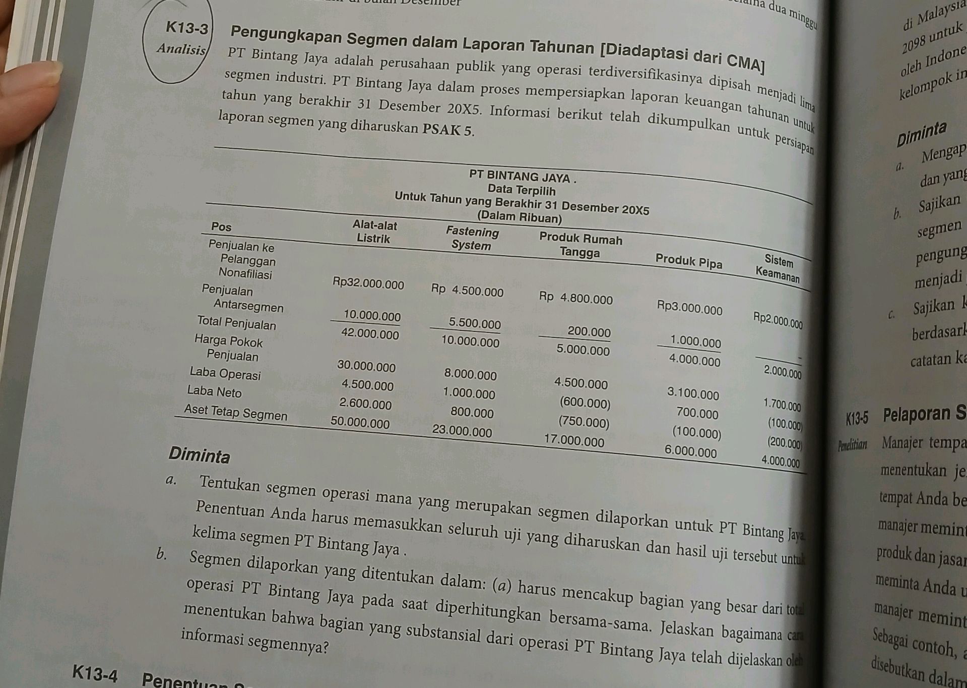 K13-3 Analisis Pengungkapan Segmen dalam | StudyX