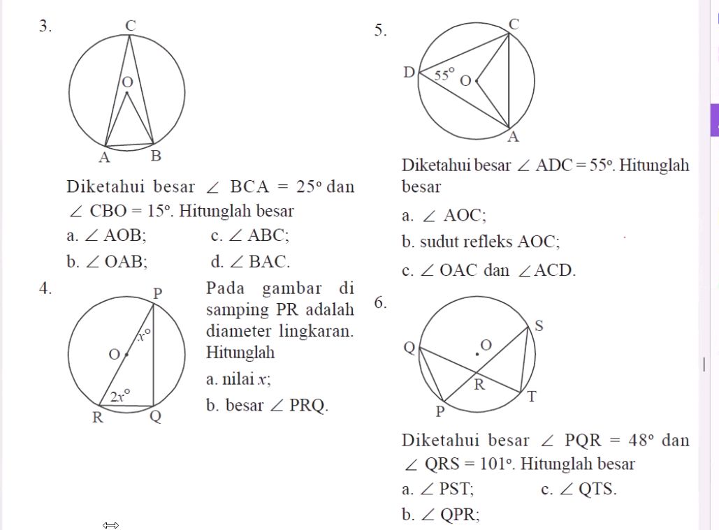 3. Diketahui besar $ BCA = 25^{ }$ dan $ | StudyX