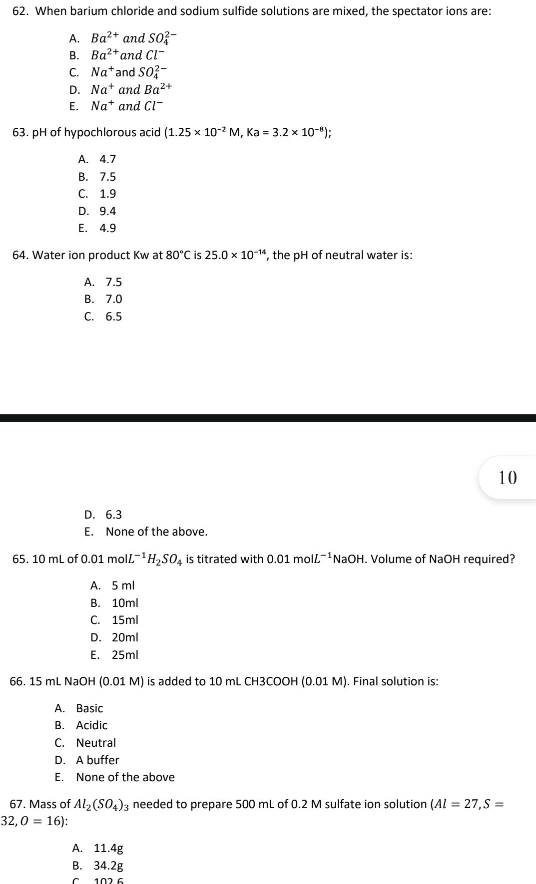 62. When barium chloride and sodium sulfide | StudyX