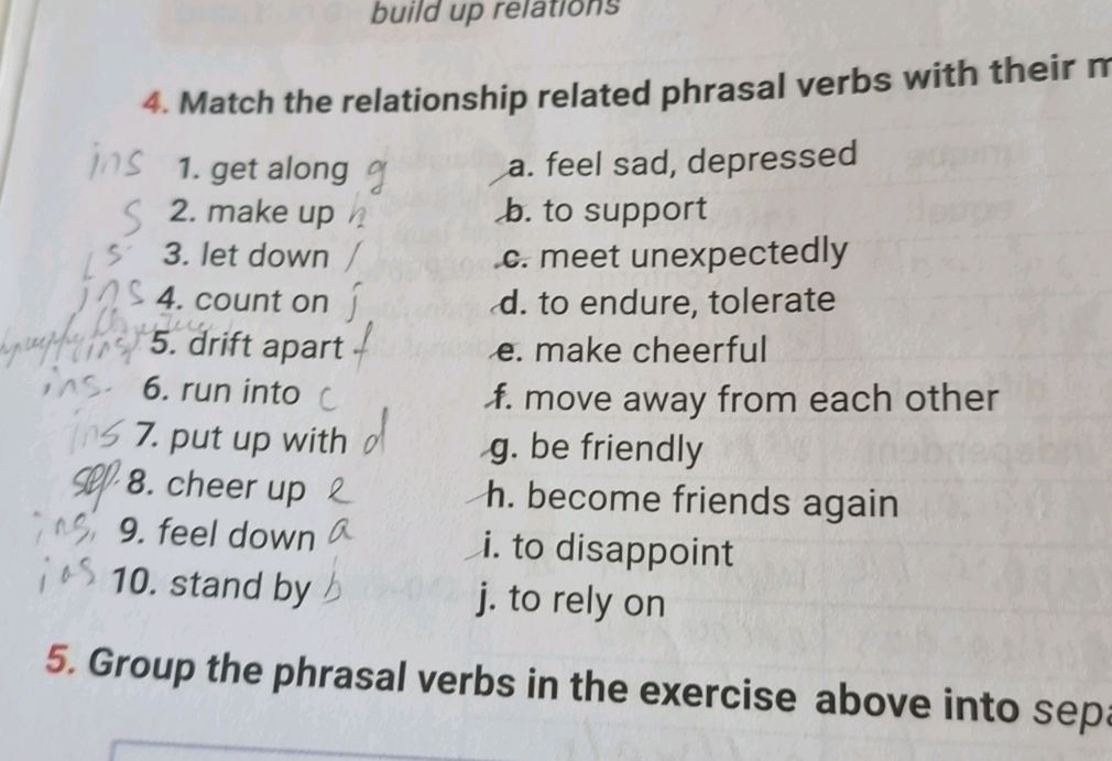 build up relations 4. Match the relationship | StudyX