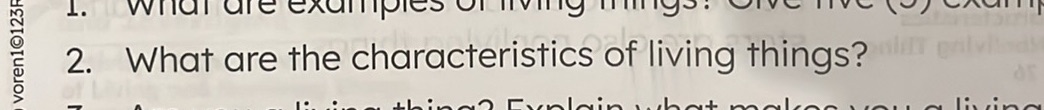 1. What are examples of living things? Give | StudyX