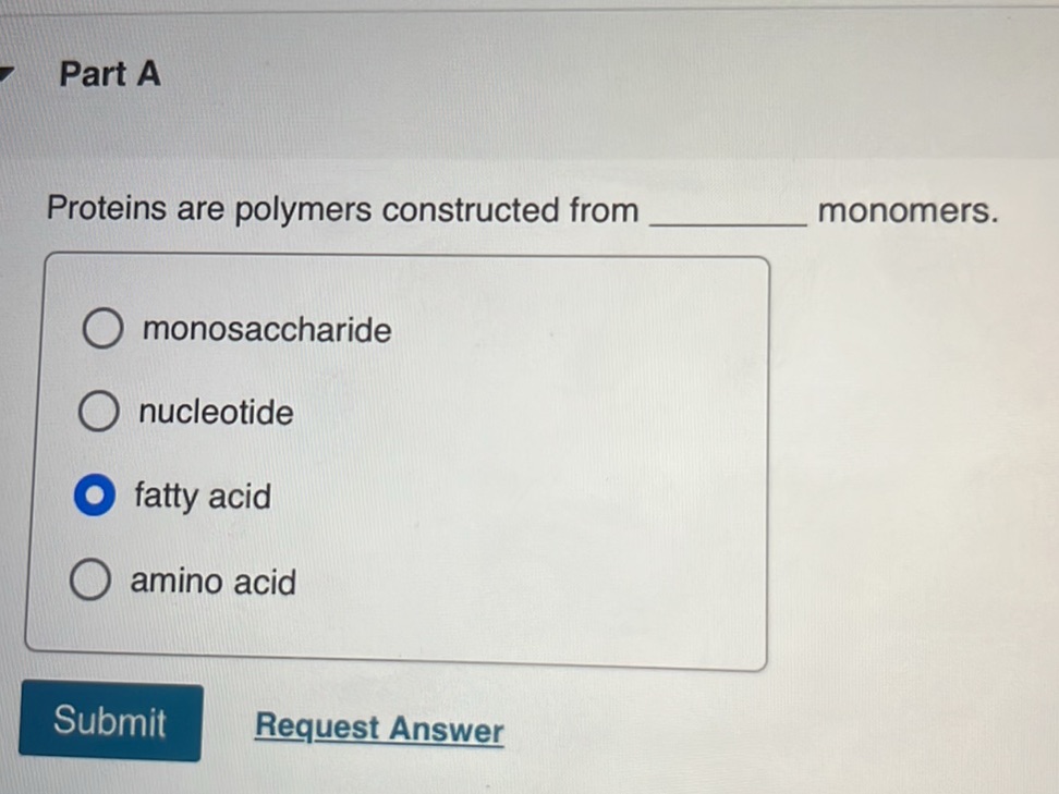 Part A Proteins are polymers constructed | StudyX