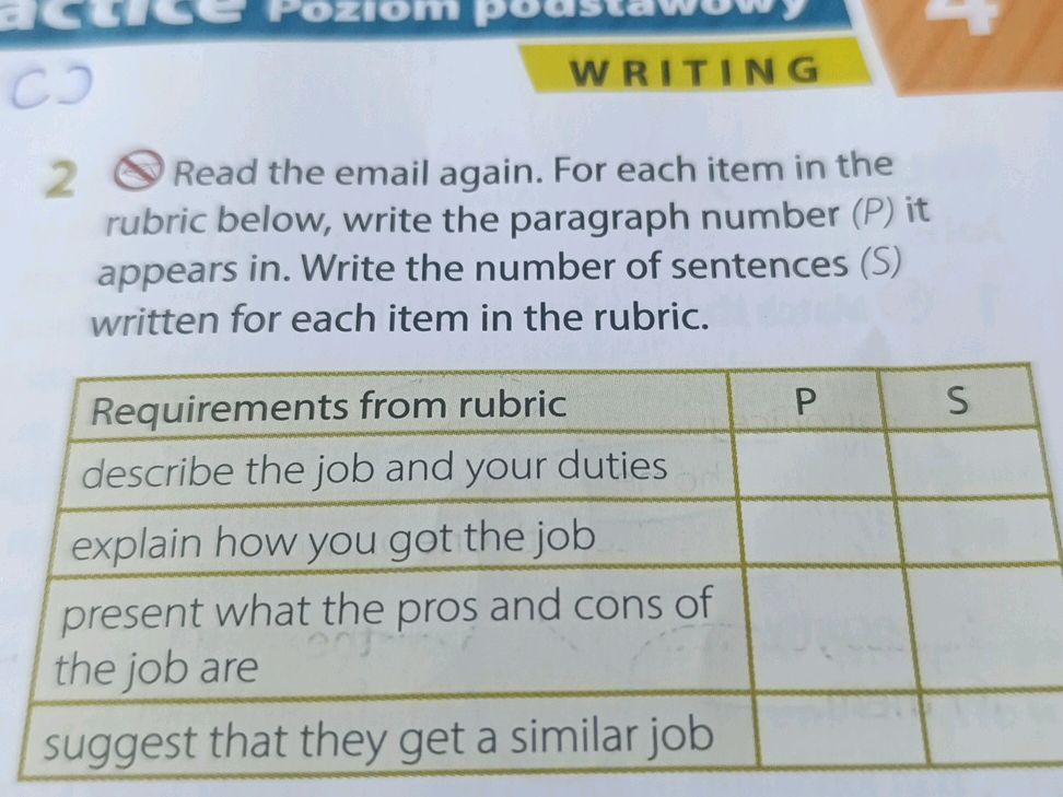 Read the email again. For each item in the | StudyX