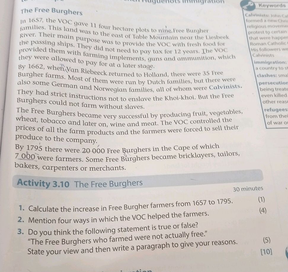 The Free Burghers Keywords In 1657, the | StudyX