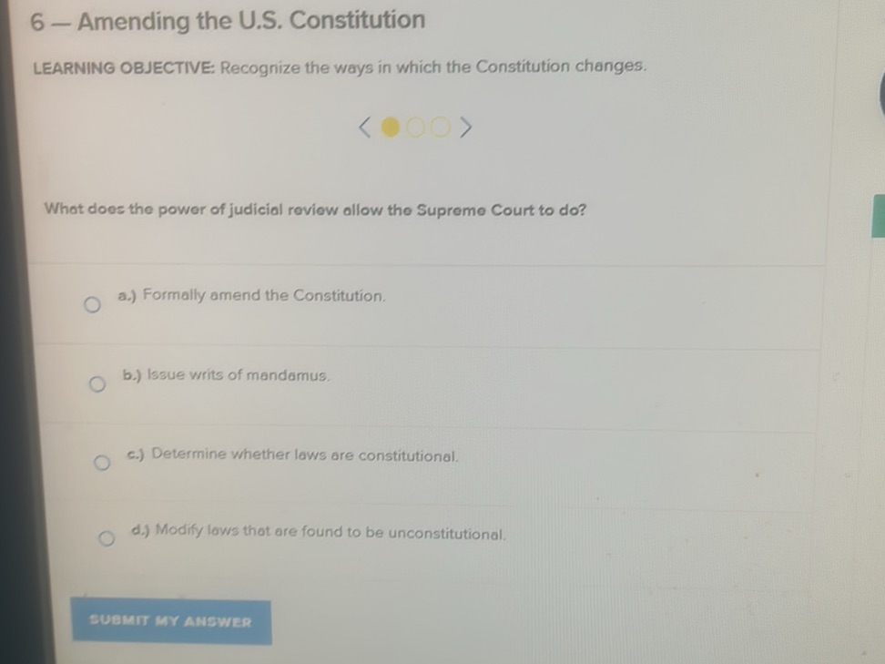 6- Amending the U.S. Constitution LEARNING | StudyX
