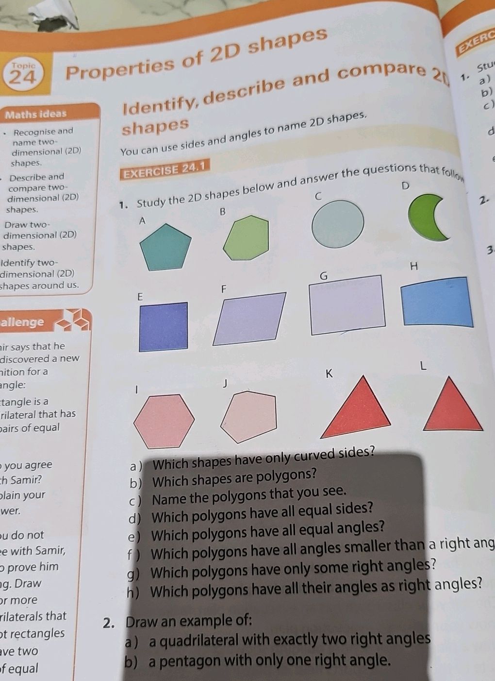 Properties of 2D shapes Identify, describe | StudyX