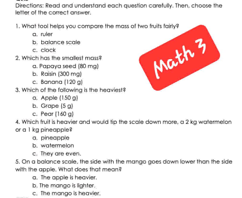 Directions: Read and understand each | StudyX