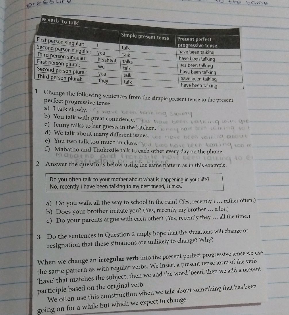 he verb 'to talk' | First person singular: | StudyX