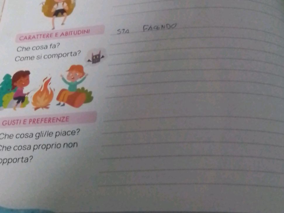 CARATTERE E ABITUDINI STA FACENDO Che cosa | StudyX