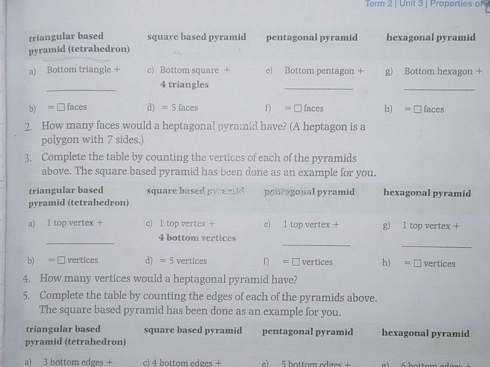 triangular based pyramid (tetrahedron) a) | StudyX
