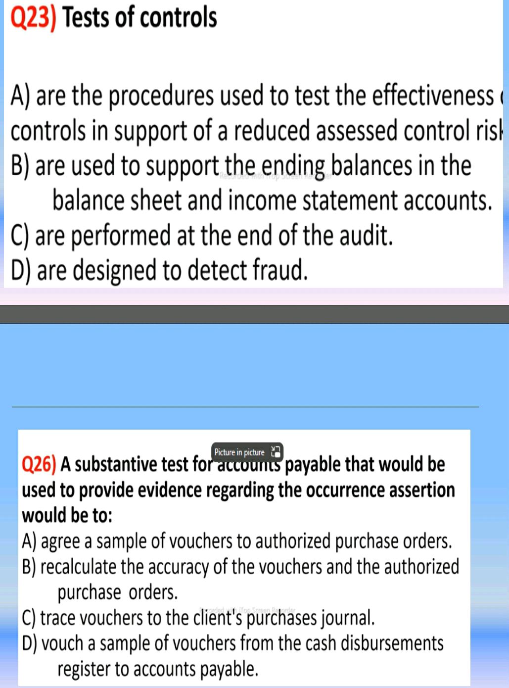 Q23) Tests of controls A) are the procedures | StudyX