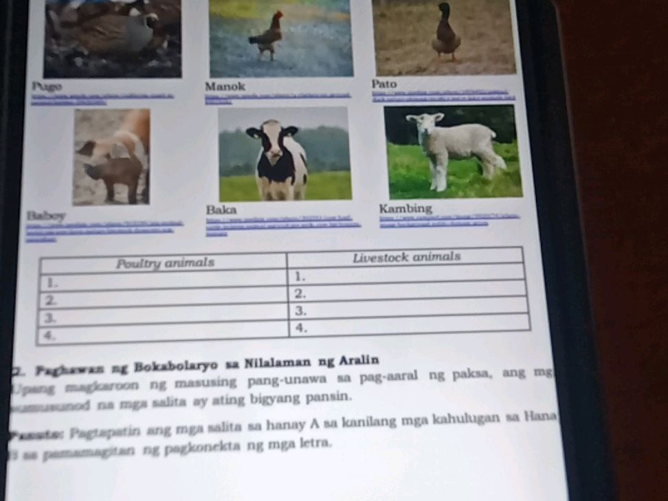 Pago Manok Pato Baboy Baka Kambing | | StudyX