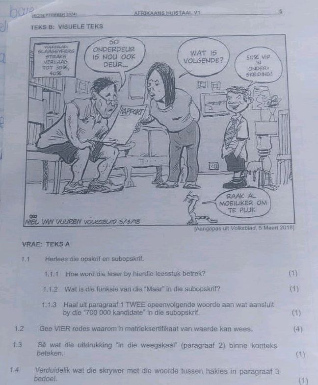 TEKS B: VISUELE TEKS [Image of a cartoon | StudyX