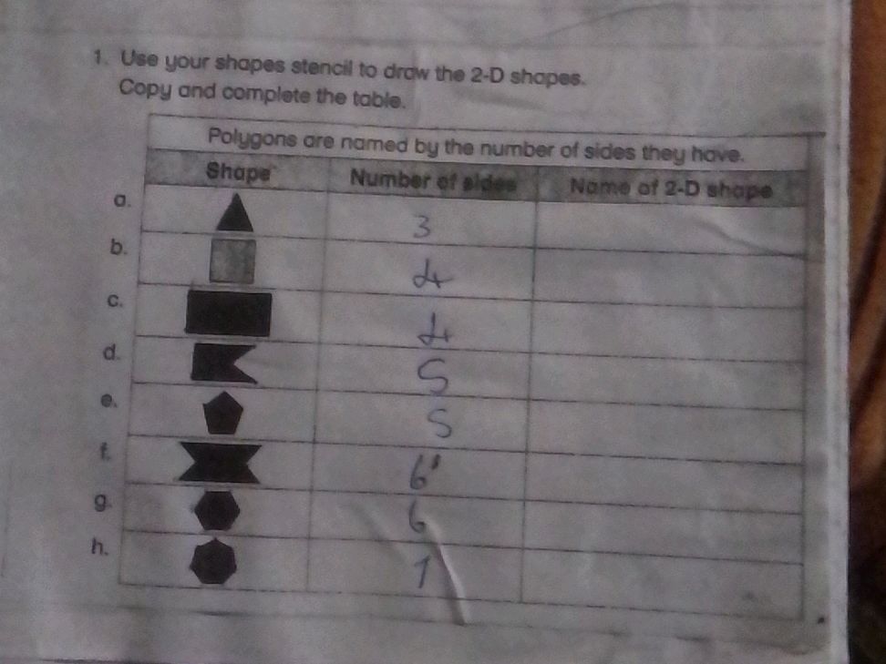 1. Use your shapes stencil to draw the 2-D | StudyX