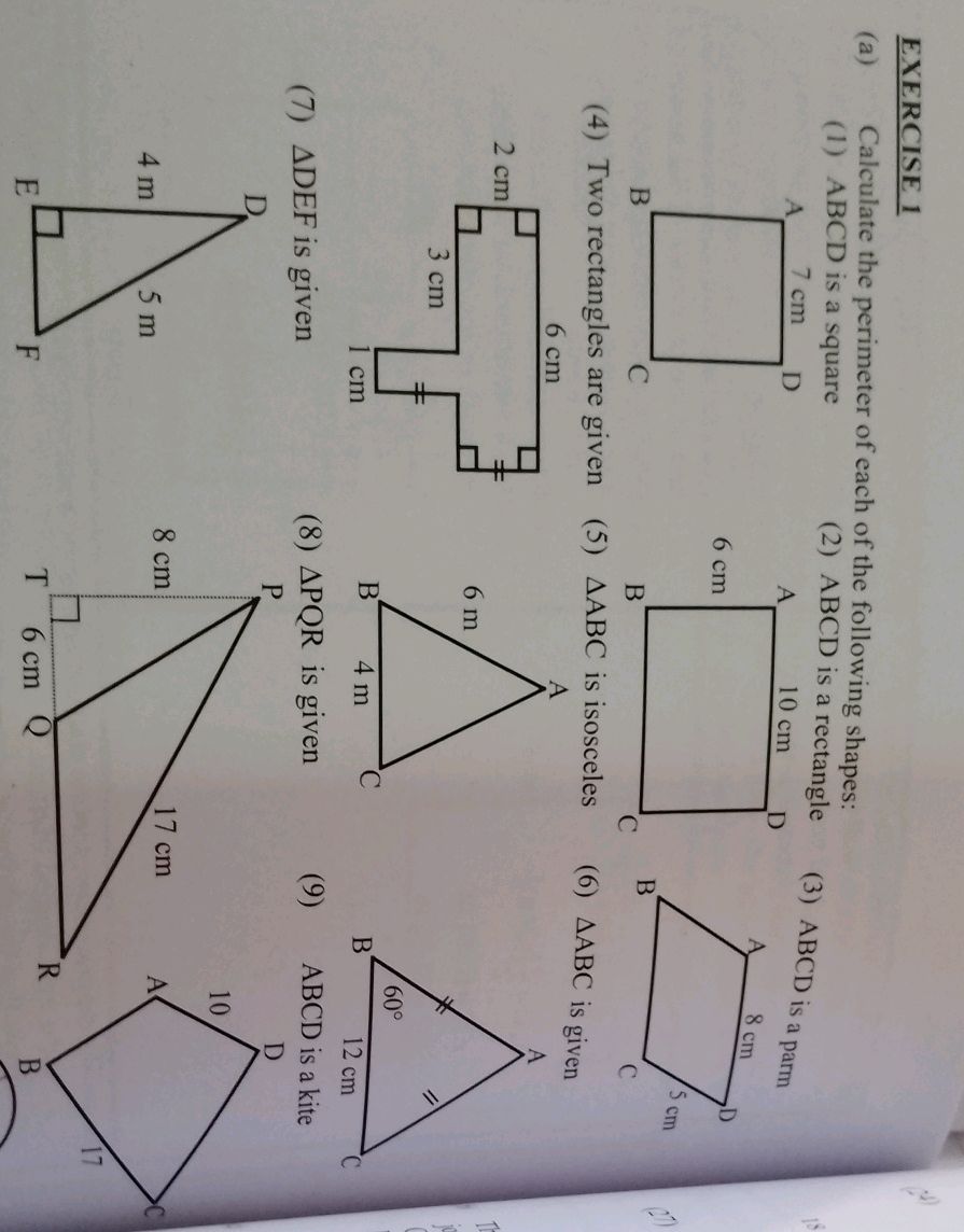 EXERCISE 1 (a) Calculate the perimeter of | StudyX