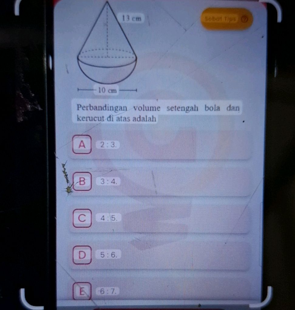 The image shows a diagram of a cone with a | StudyX