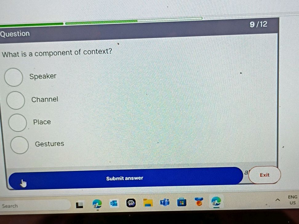 What is a component of context? Speaker | StudyX