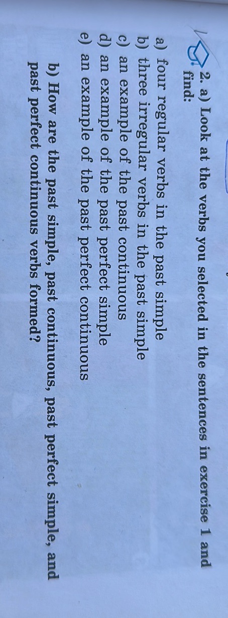 2. a) Look at the verbs you selected in the | StudyX