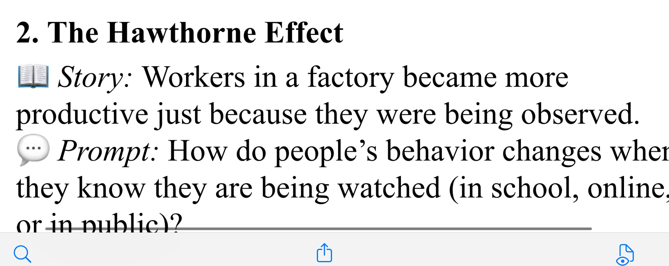 2. The Hawthorne Effect Story: Workers in a | StudyX