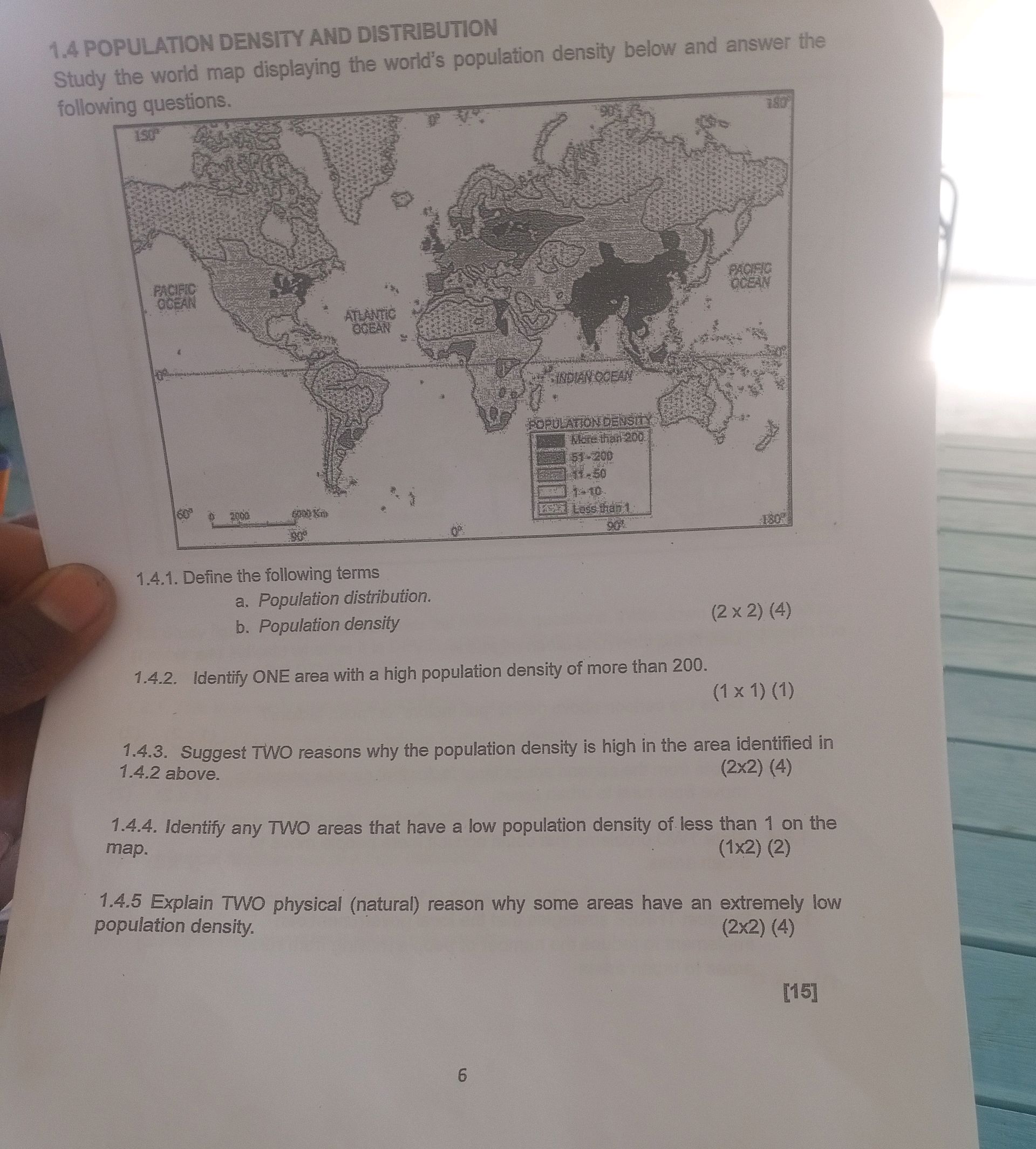 1.4 POPULATION DENSITY AND DISTRIBUTION | StudyX