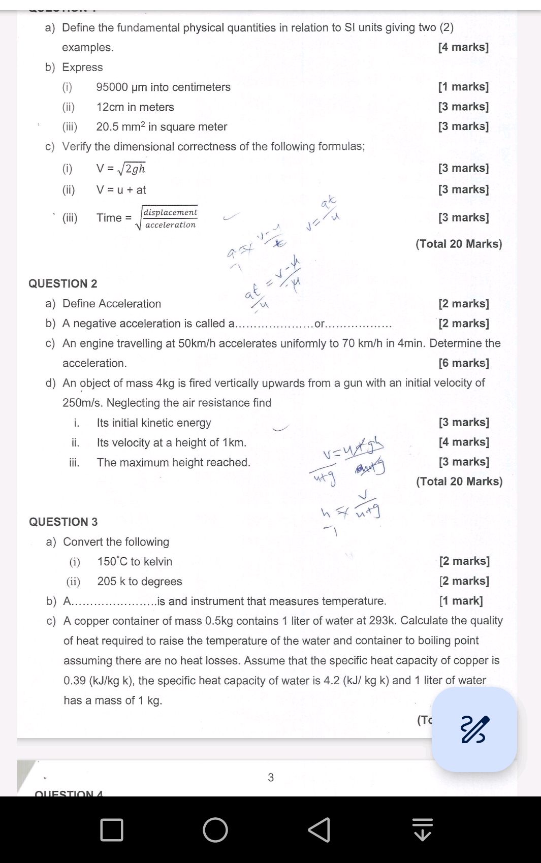 a) Define the fundamental physical | StudyX
