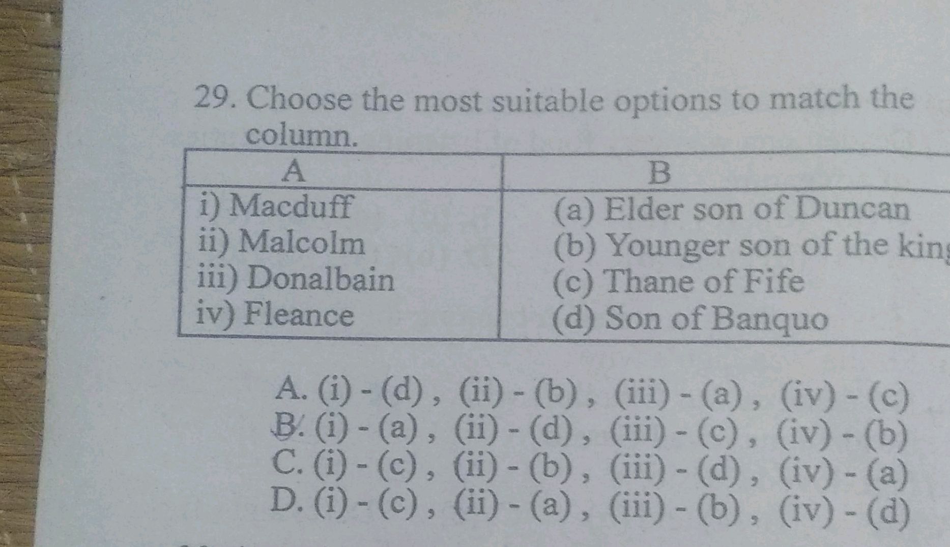 29. Choose the most suitable options to | StudyX