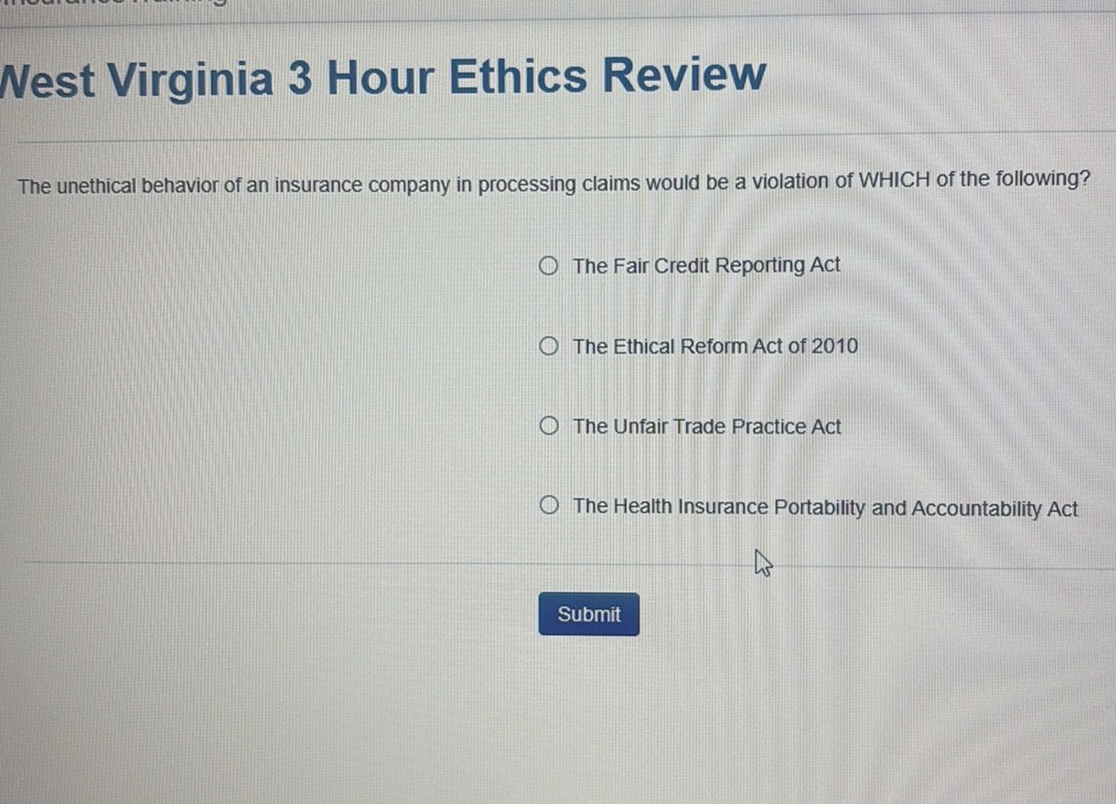 West Virginia 3 Hour Ethics Review The | StudyX