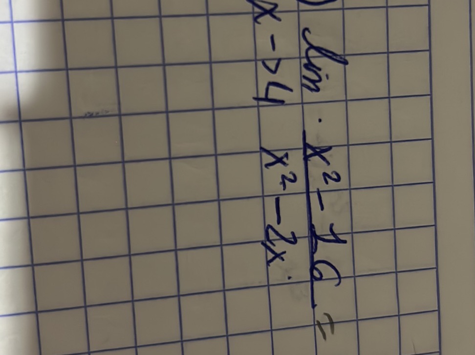 Limit of (x^2-16)/(x^2-2x) as x approaches 4 | StudyX