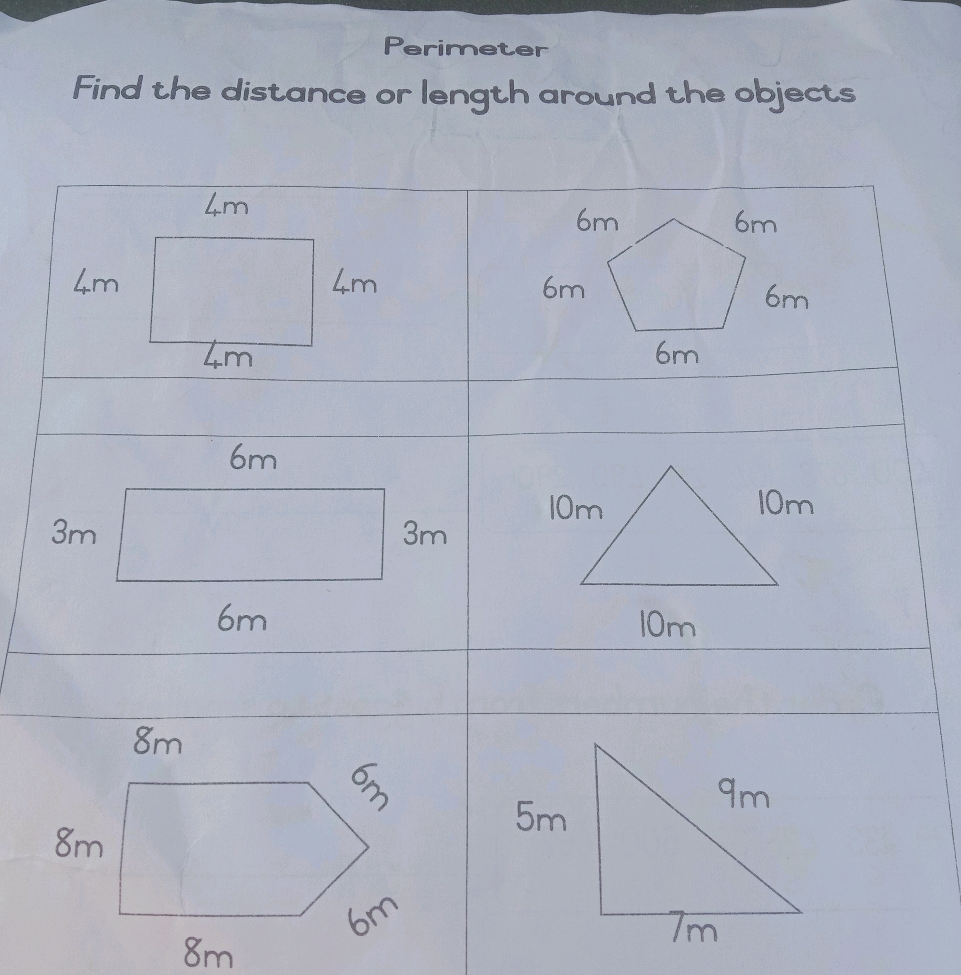 Perimeter Find the distance or length around | StudyX