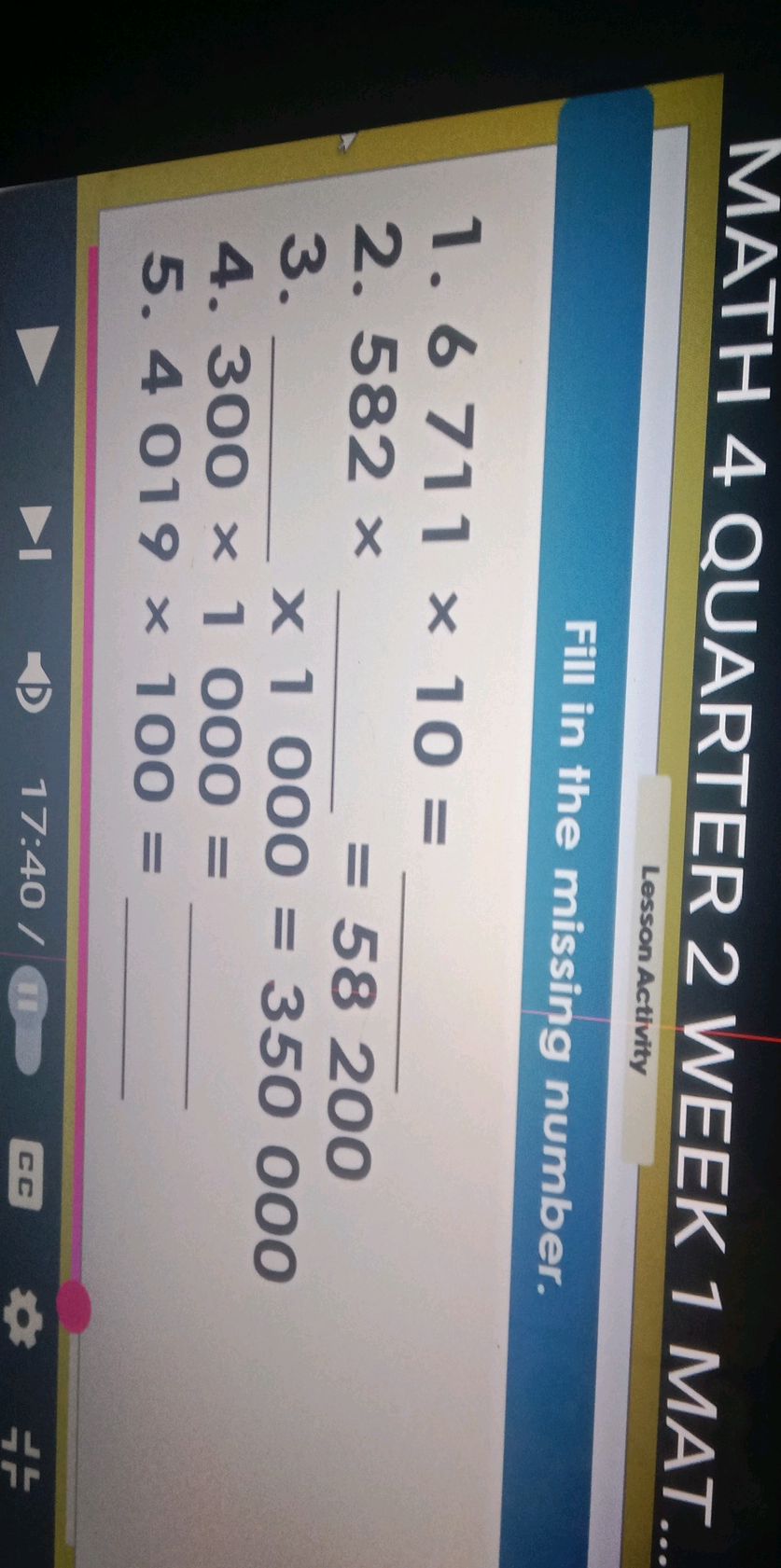 MATH 4 QUARTER 2 WEEK 1 MAT... Lesson | StudyX