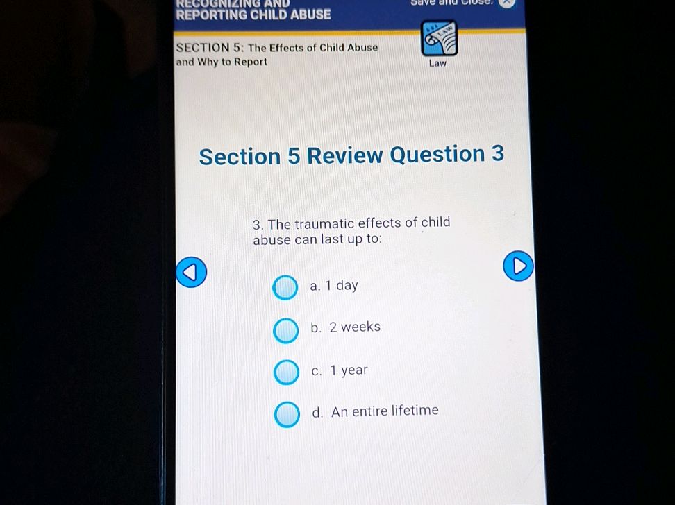 SECTION 5: The Effects of Child Abuse and | StudyX