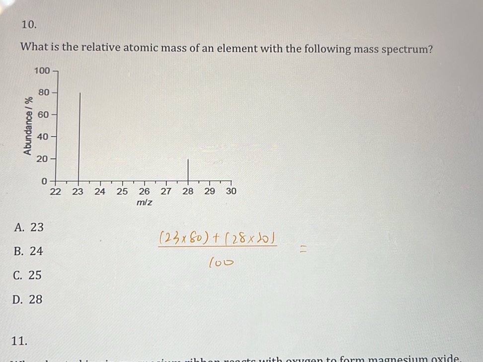 10. What is the relative atomic mass of an | StudyX