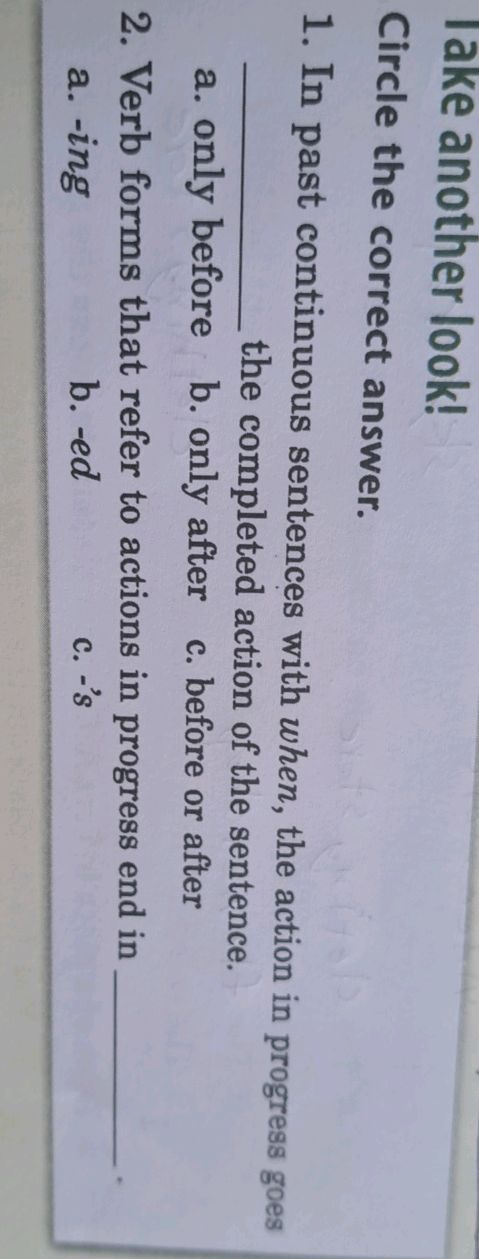 Take another look! Circle the correct | StudyX