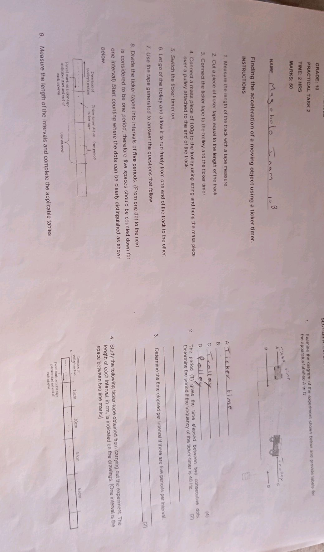 GRADE: 10 PRACTICAL TASK 2 TIME: 2 HRS | StudyX