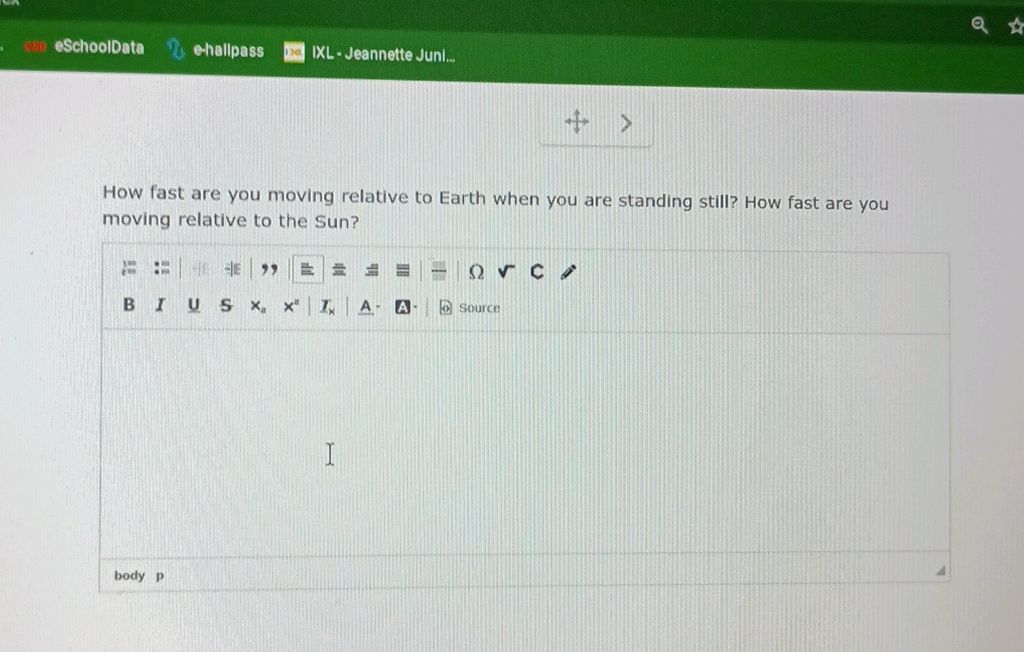 How fast are you moving relative to Earth | StudyX